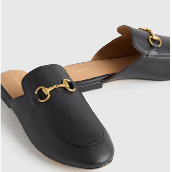 Quince | Shoes | New Quince Italian Leather Horsebit Loafer Mule Black ...